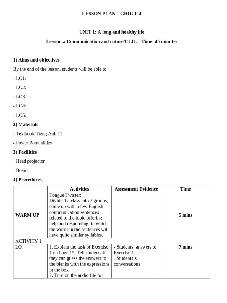 LESSON PLAN_G4 | PDF | Human Communication | Learning