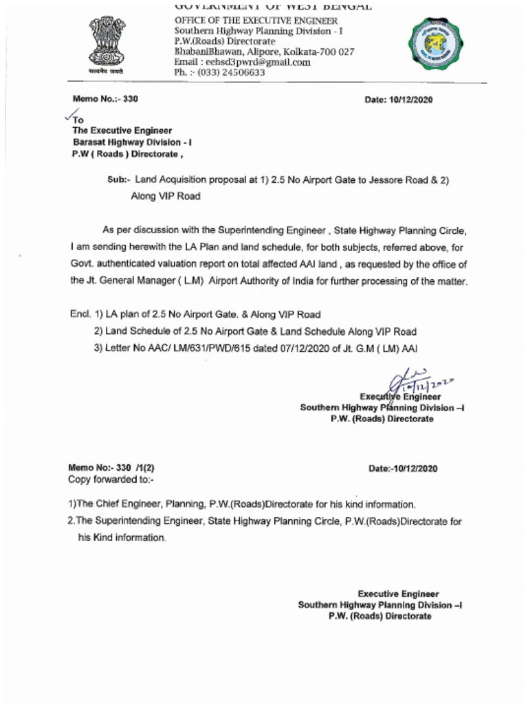 Letter of Land Acquisition | PDF