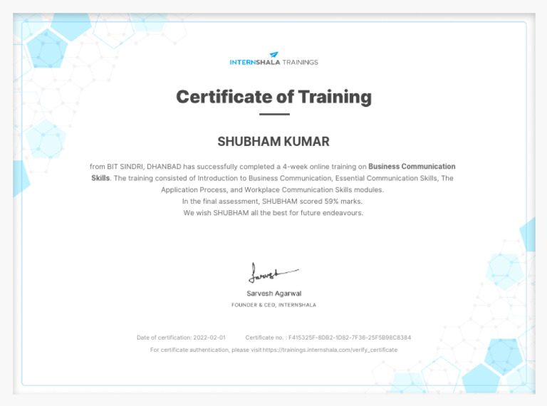 Business Communication Skills Training - Certificate of Completion | PDF