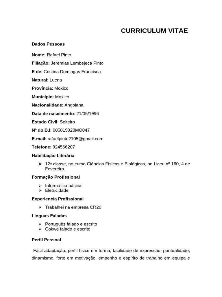 Curriculum Vitae Rafael | PDF