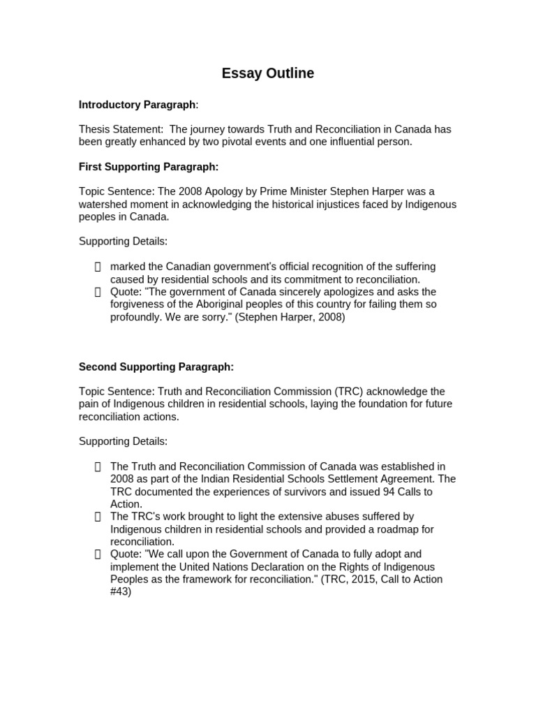 Generic_Essay_Outline | PDF | Indigenous Peoples | Canada