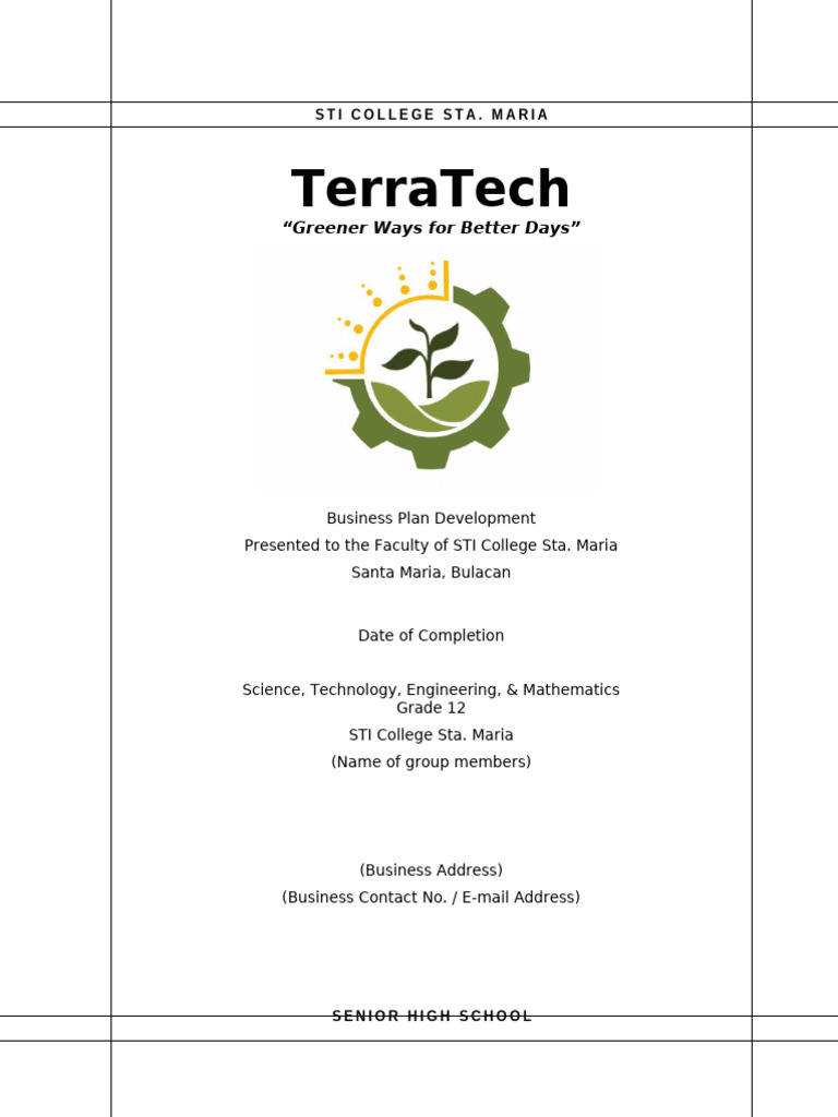 Business Plan Entrepreneurship | PDF | Employment | Sustainability