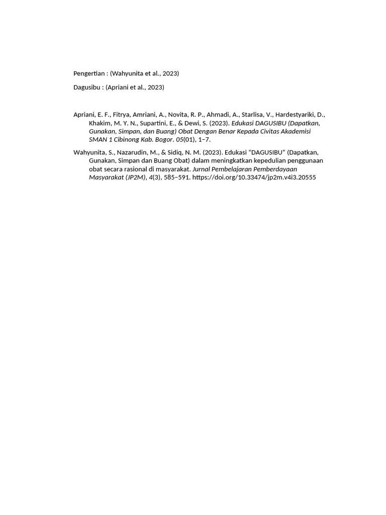 Dapus Poster Dagusibu | PDF