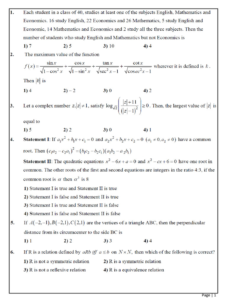 Maths Worksheet | PDF