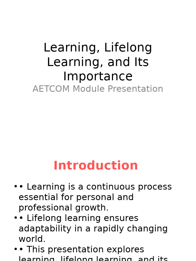 Lifelong Learning: Key to Growth | PDF | Learning | Lifelong Learning