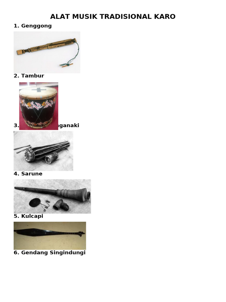 Alat Musik Tradisional Karo | PDF