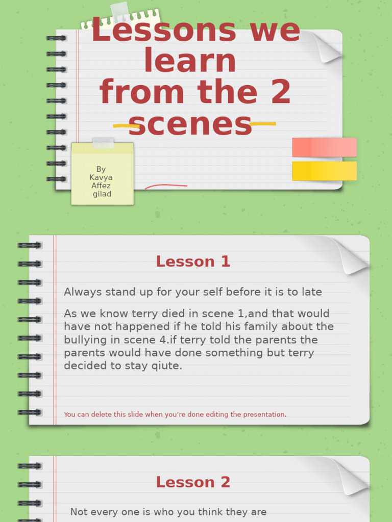 Notebook Lesson XL by Slidesgo | PDF