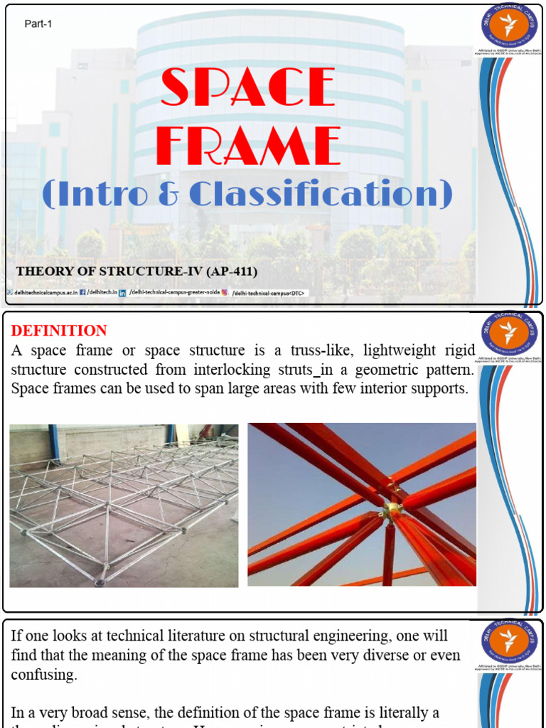 Space Frame Structures: Types & Design | PDF | Truss | Structural ...