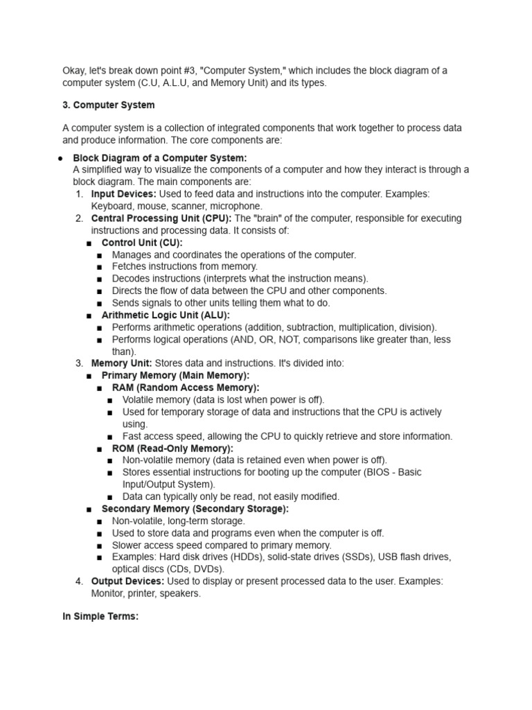 Explain #3 Only Points-Wise | PDF | Computer Data Storage | Central Processing Unit