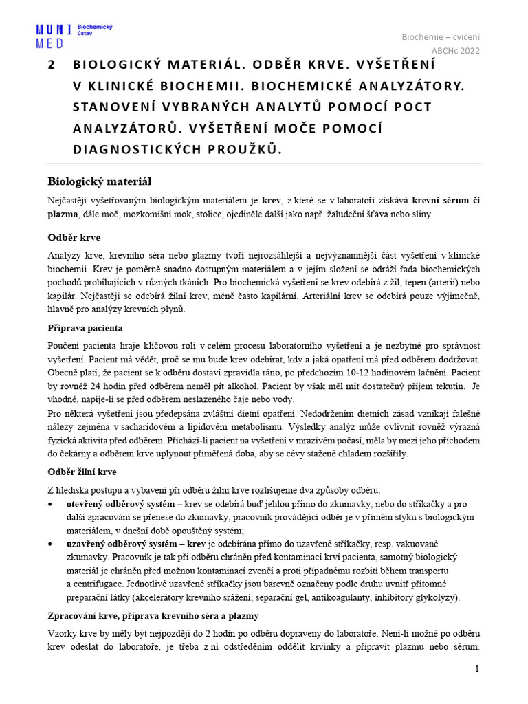 02 Odber Krve Analyzatory 22 | PDF