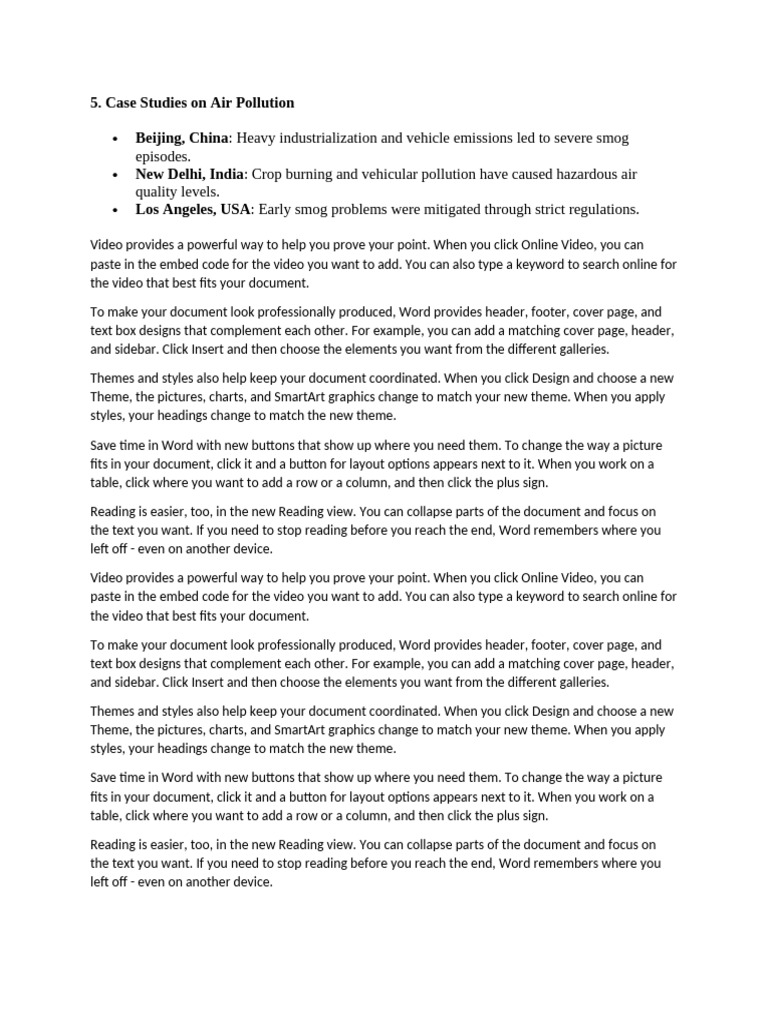 Air Pollution Case Studies Overview | PDF | Page Layout | Smog