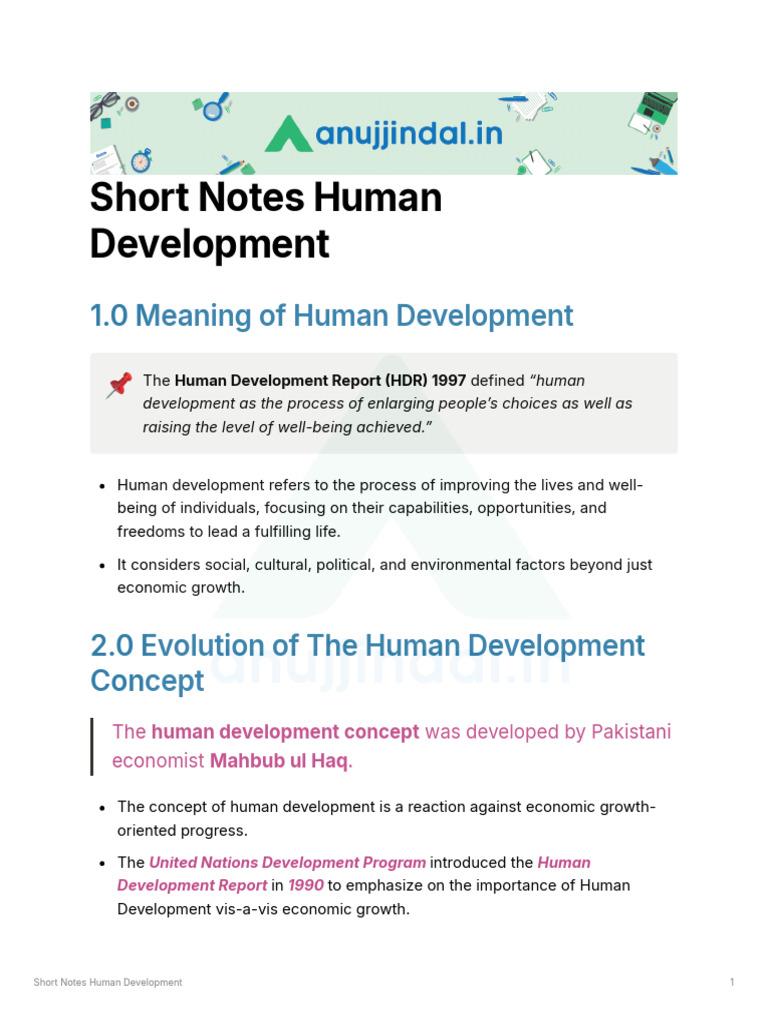 Short_Notes_Human_Development__1__lyst1715164130321 | PDF | Human ...