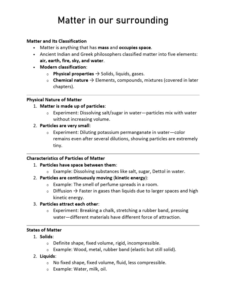 Matter in Our Surrounding | PDF | Evaporation | Liquids