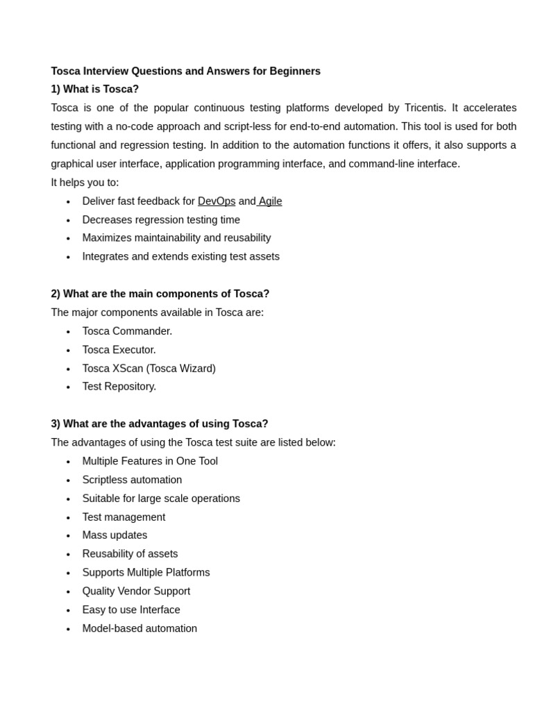 Tosca Interview Questions - by - Suresh | PDF | Computer File ...