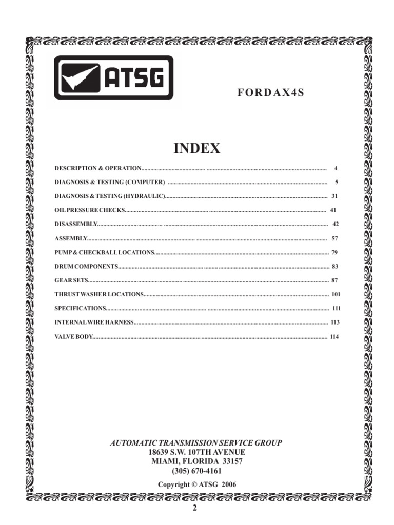 Ford Ax4s Atsg Automatic Transmission Service Group | PDF | Vehicle ...