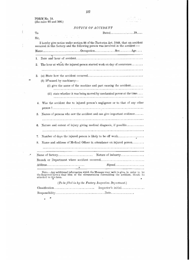 Form 18 - Notice of Accident | PDF