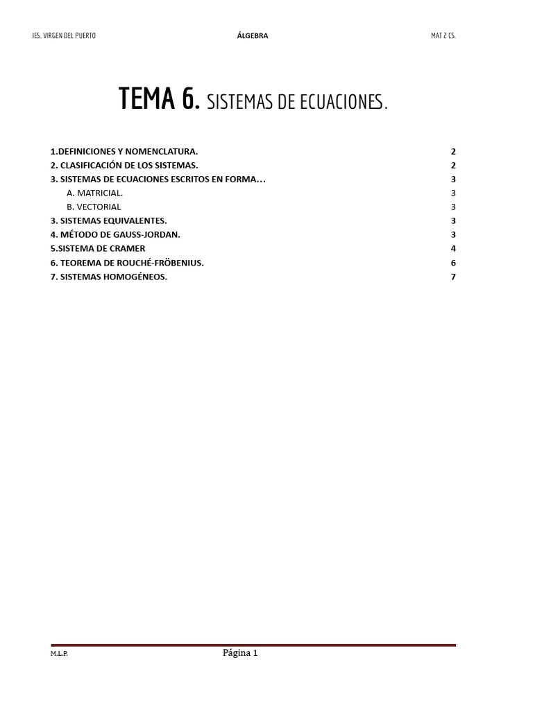 Ap.TEMA6. Sist.Ecuac.2BAC_CS | PDF | Ecuaciones | Sistema de ecuaciones lineales