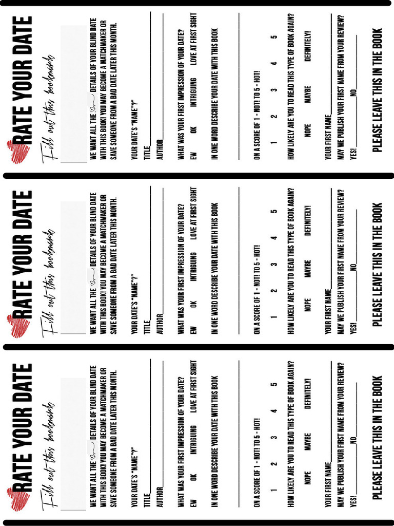 Blind Date With A Book Bookmark | PDF