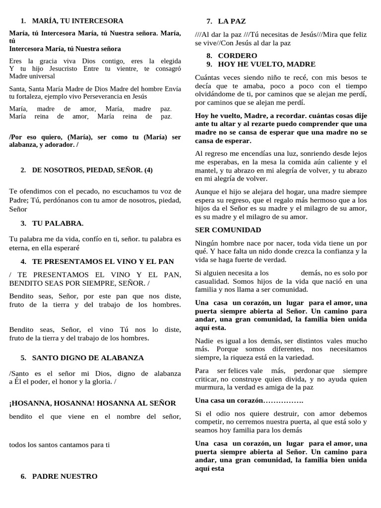 MISA MARIA | PDF | María, madre de Jesús | Intercesión
