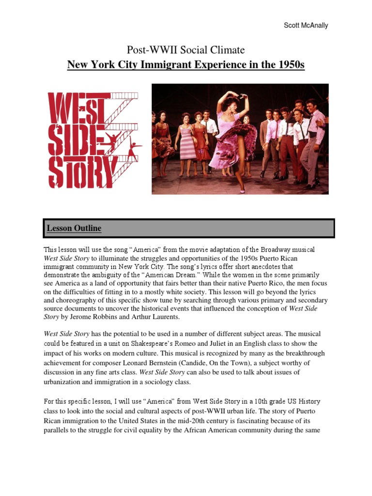 Lesson Plan: New York City Immigrant Experience in The 1950s | PDF ...