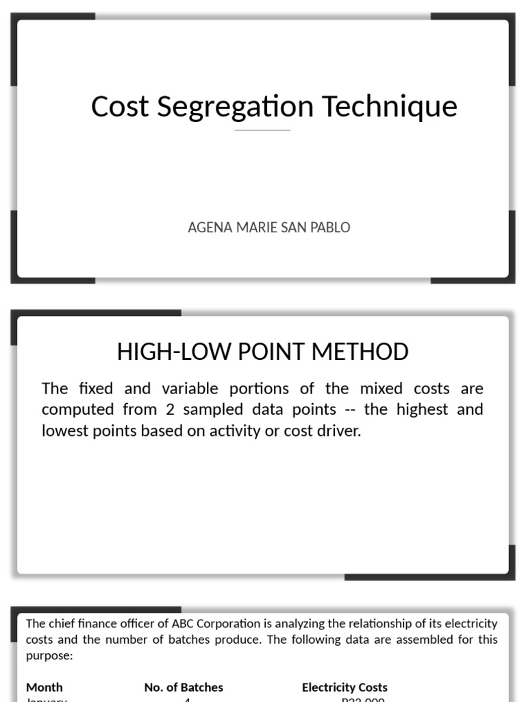 Cost Segregation Techniques | PDF | Least Squares | Regression Analysis