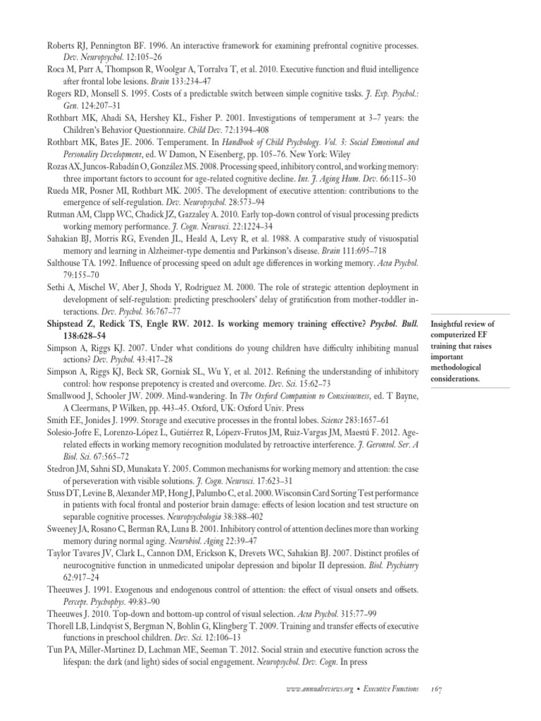 Executive Functions (Glissé (E) S) 2 | PDF | Working Memory | Executive Functions