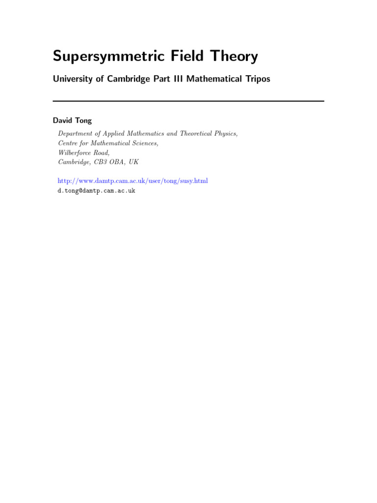 Lectures on Supersymmetry | PDF | Matrix (Mathematics) | Representation ...