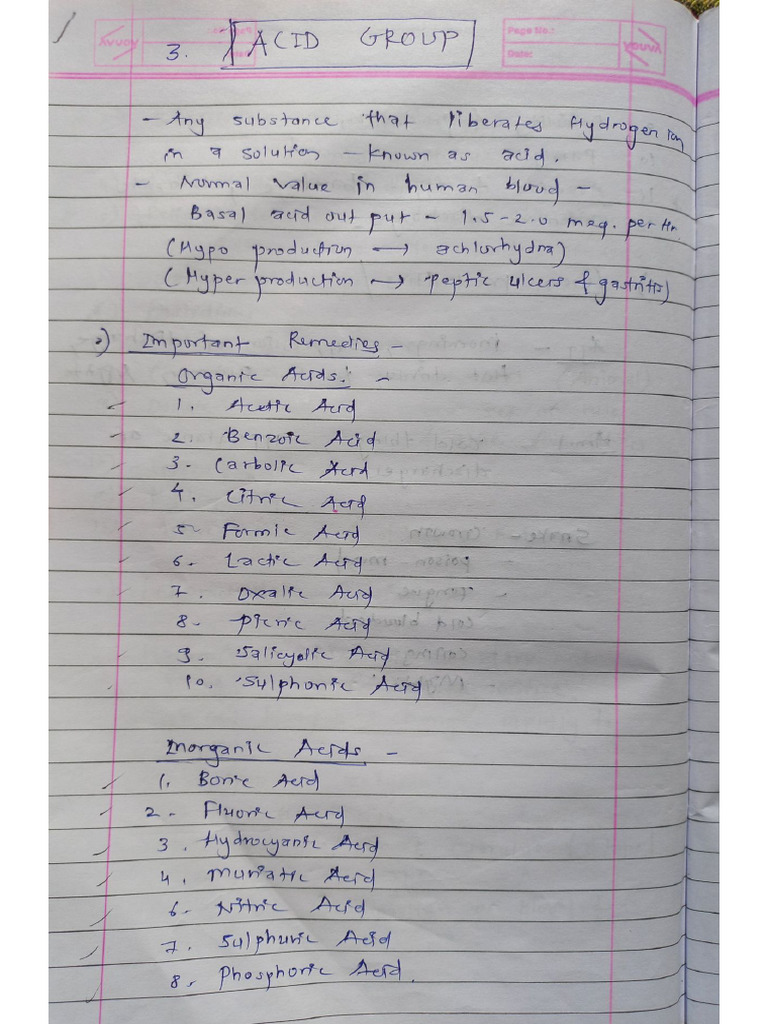 Acid Group Notes | PDF