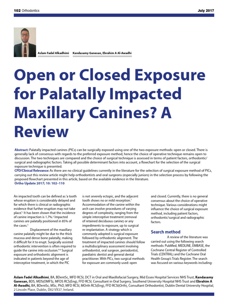 Open Vs Closed Exp | PDF | Orthodontics | Human Tooth