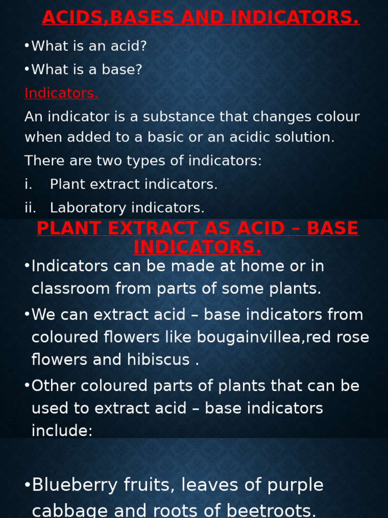 Understanding Acids, Bases, and Indicators | PDF