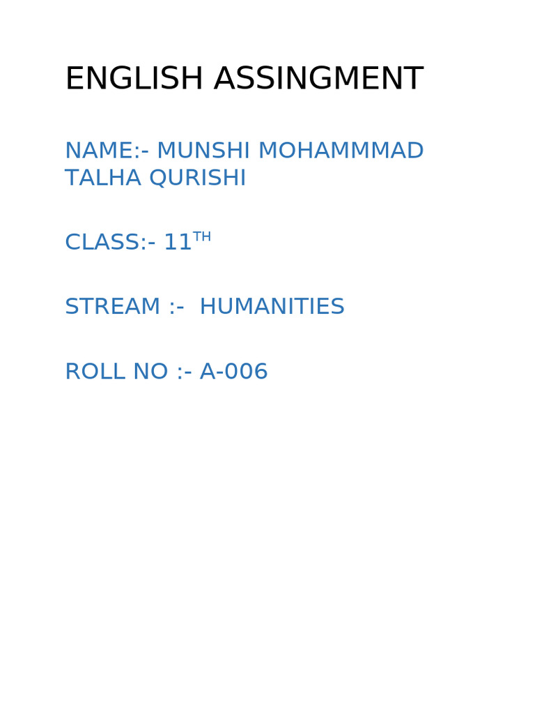 English Assingment | PDF