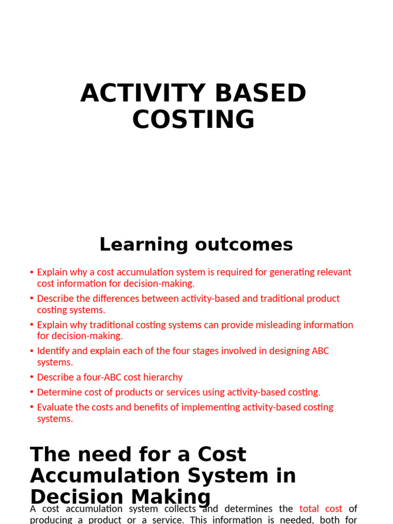 Activity Based Costing | PDF | Business Economics | Business