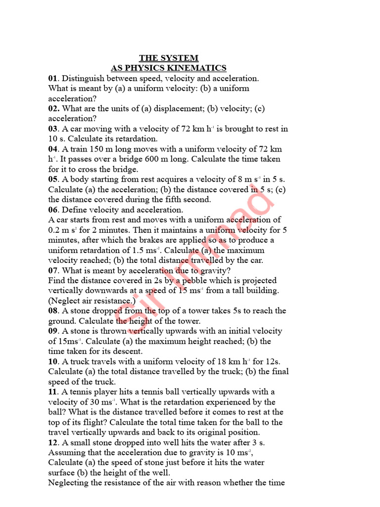 Equations of Motion Worksheet | PDF | Acceleration | Velocity