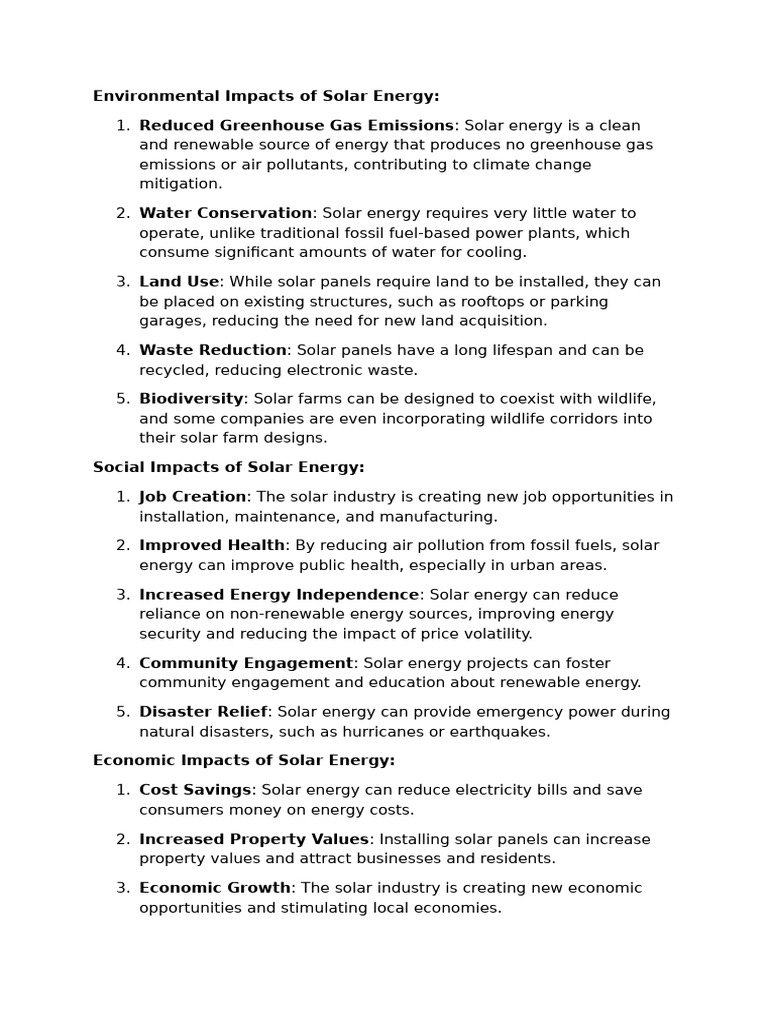 Environmental Impacts of Solar Energy | PDF | Solar Power | Renewable ...