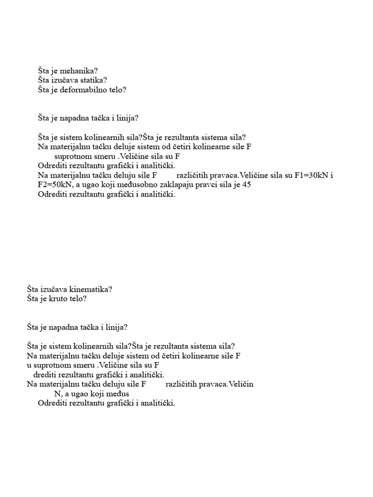 Prvi Kontrolni Zadatak-Statika | PDF