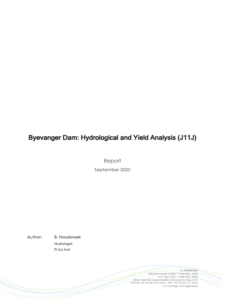 H2 Hydrology Report (1) | PDF | Dam | Drainage Basin