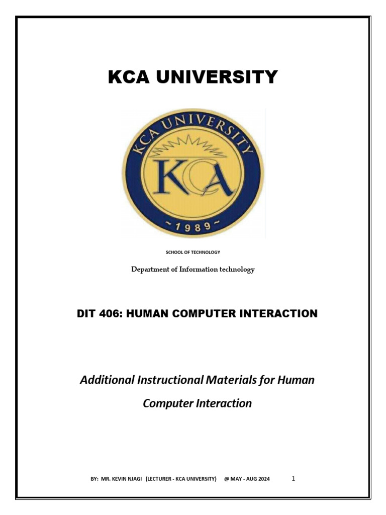LESSON 1_INTRODUCTION TO HCI Doc 1 | PDF | Human–Computer Interaction ...