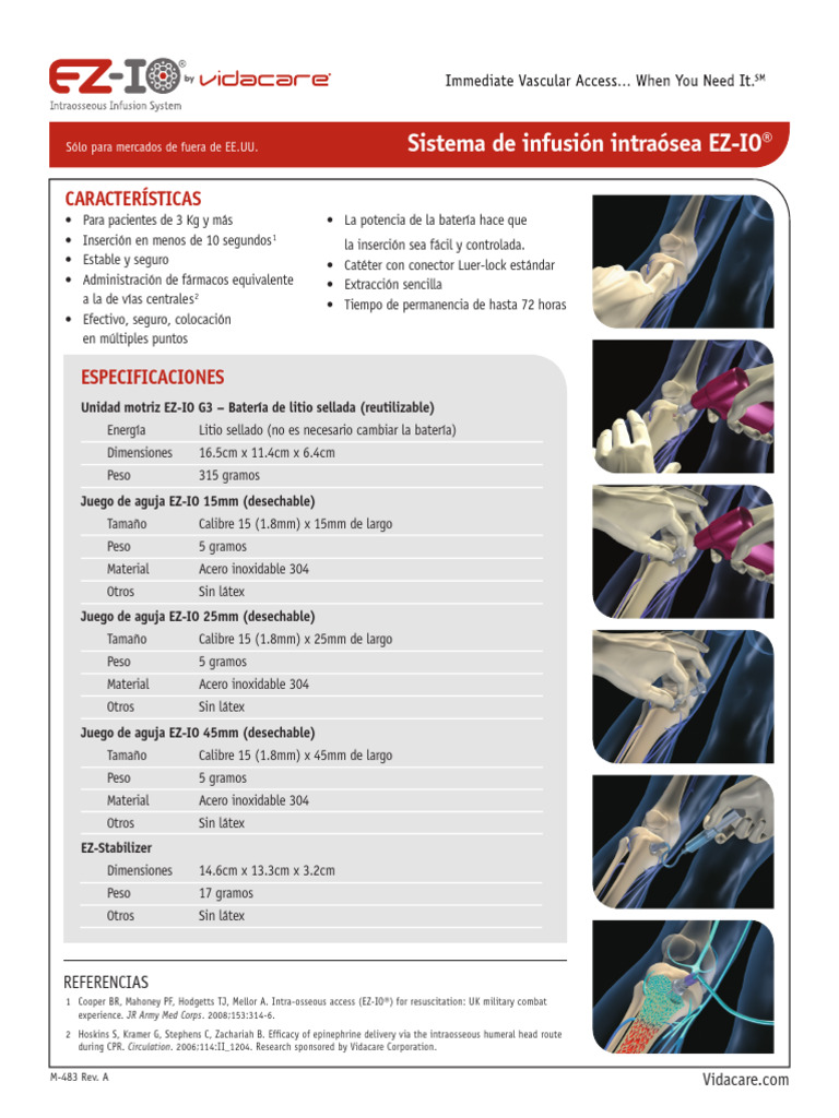 EZ-IO Especificaciones de Productos_M483 RevA_Span | PDF