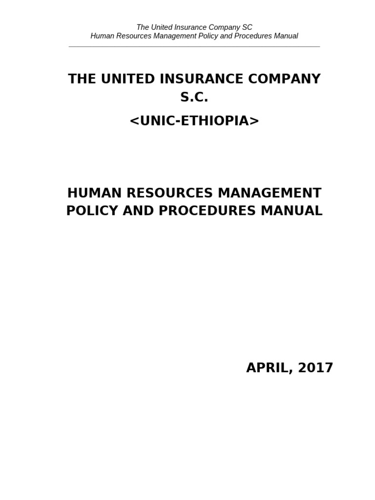 HR Management Policy April 2017 | PDF | Performance Appraisal | Employment