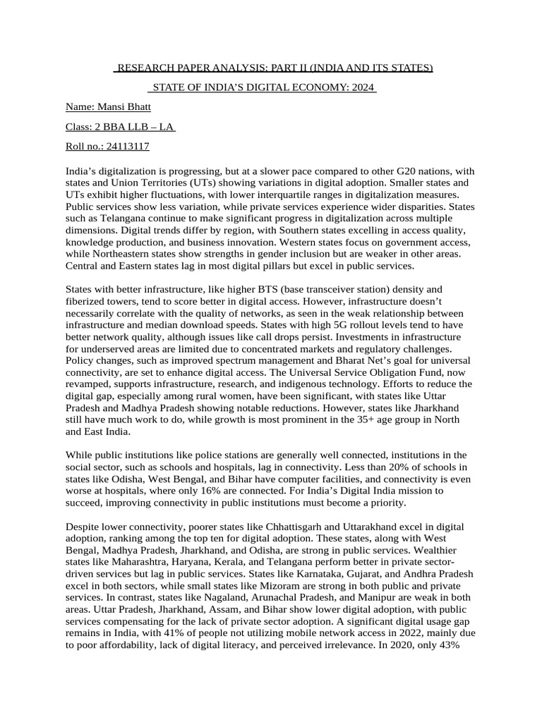 Research Paper Analysis Mansibhatt 24113117 | PDF | Cybercrime | Innovation