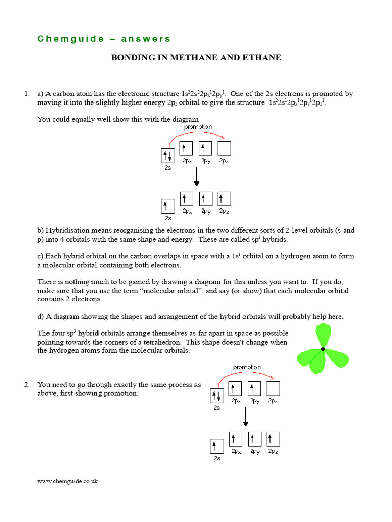 Bonding in Methane and Ethane Explained | PDF