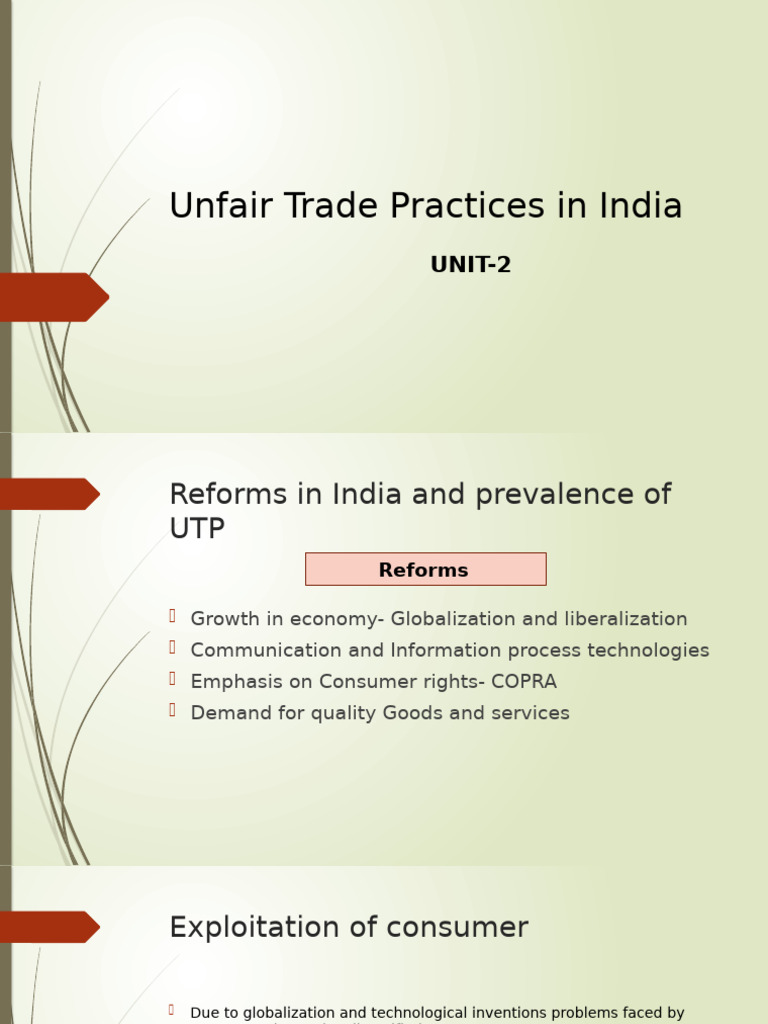 Unfair Trade Practices in India - 2+6 | PDF | Insurance | Drugs