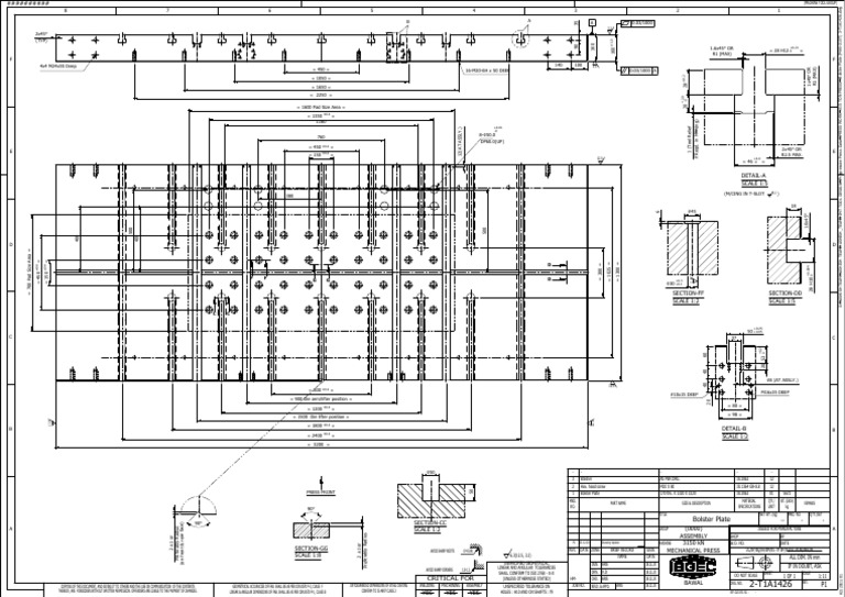 Bolster Plate Design for 315T Press | PDF