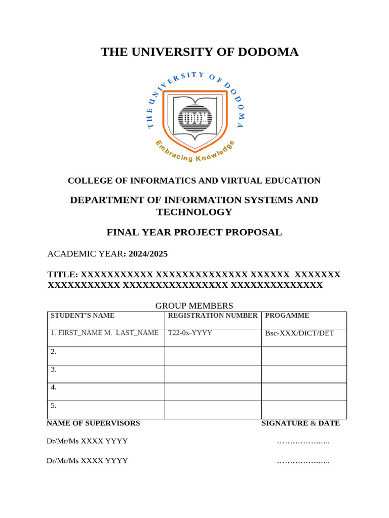 FYP Proposal Format DoIST | PDF | Data | Methodology