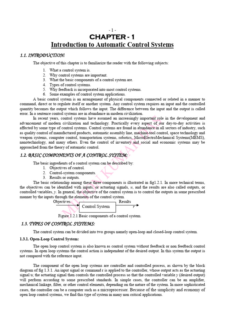Chapter 1-Introduction To Automatic Control Systems | PDF | Feedback ...