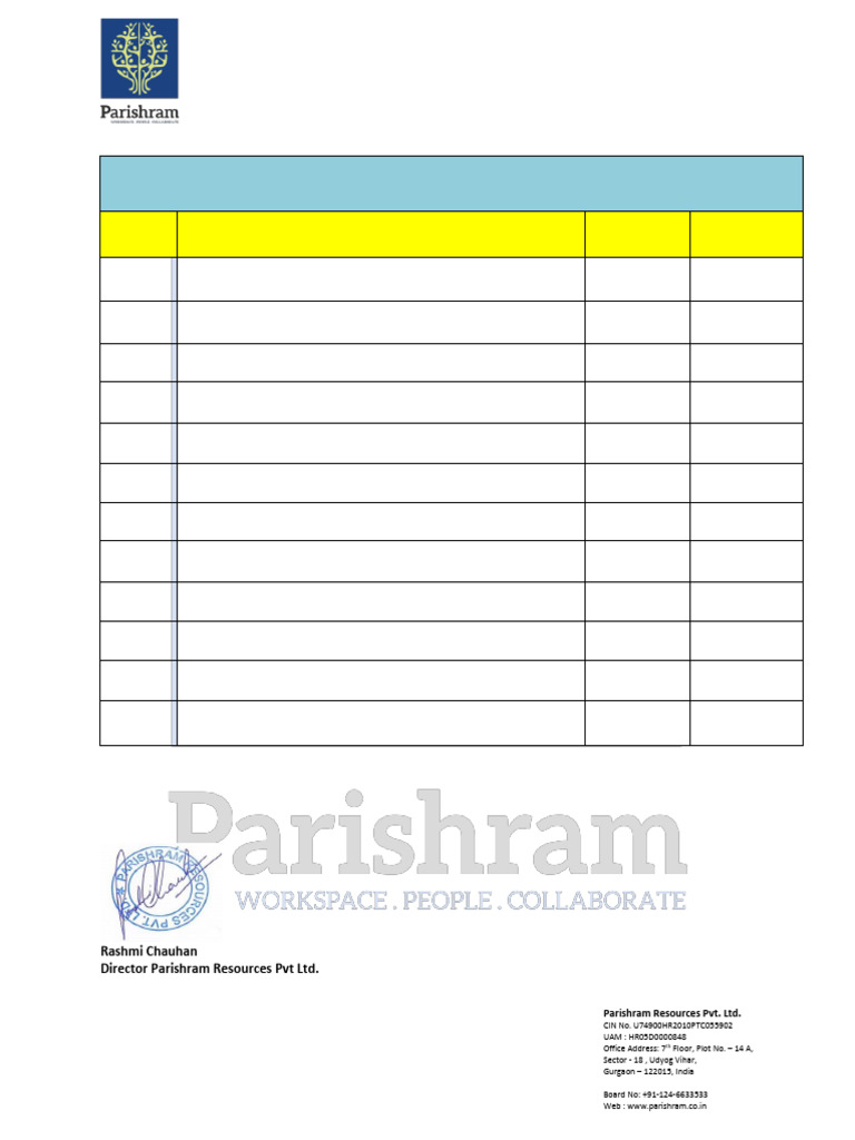 Parishram Holidays Calendar 2025 | PDF