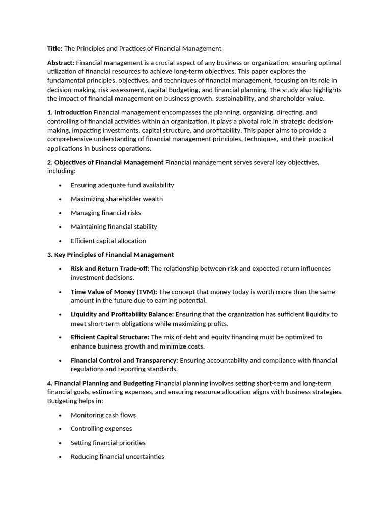 Research paper 1 | PDF | Capital Budgeting | Investing