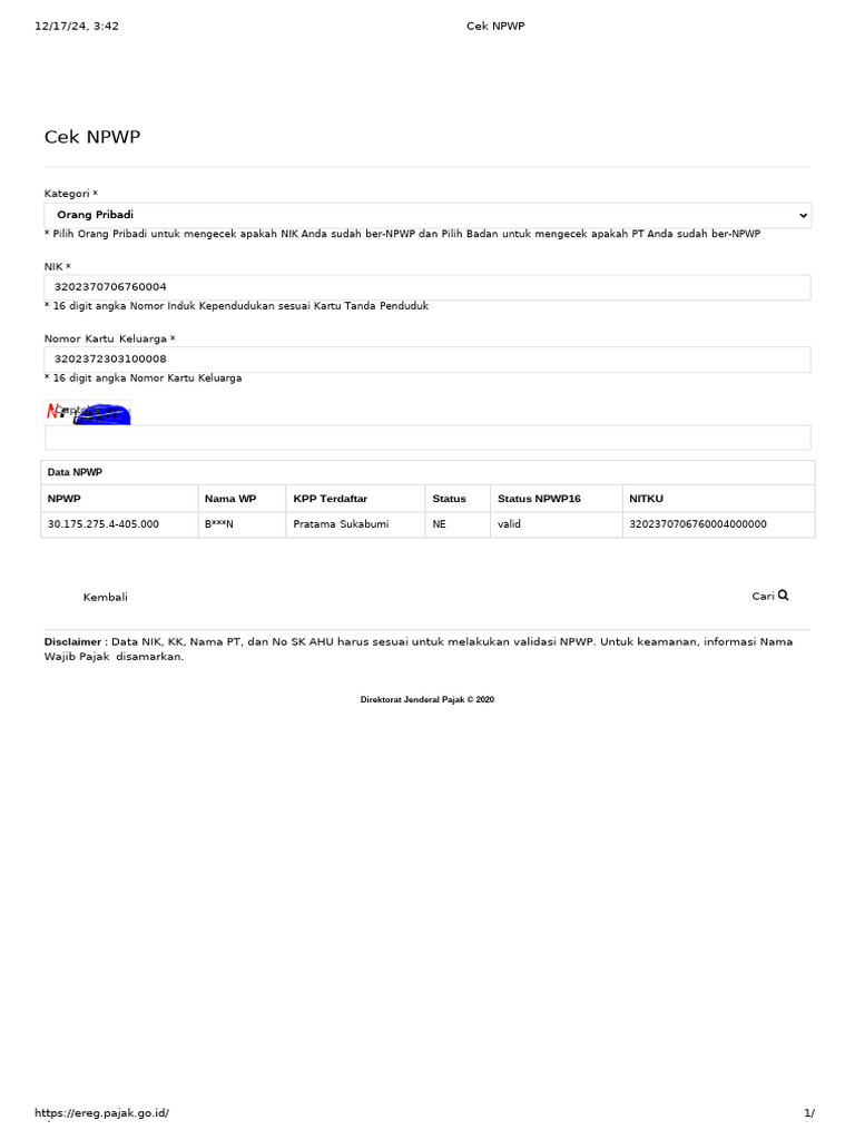 Cek NPWP | PDF