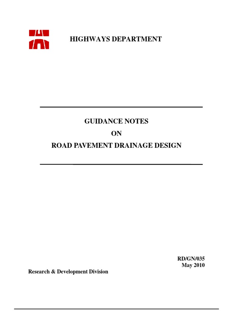 Guidance Notes Road Pavement Design | PDF | Flood | Drainage Basin