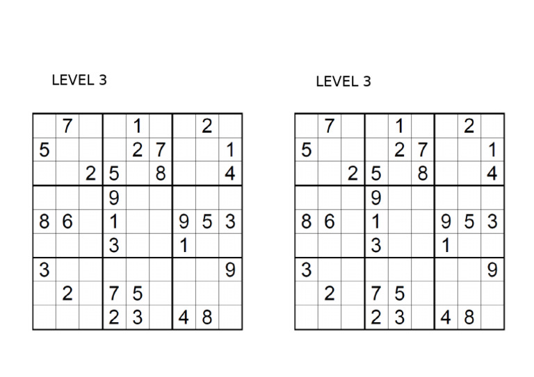 Sudoku Level 3 | PDF